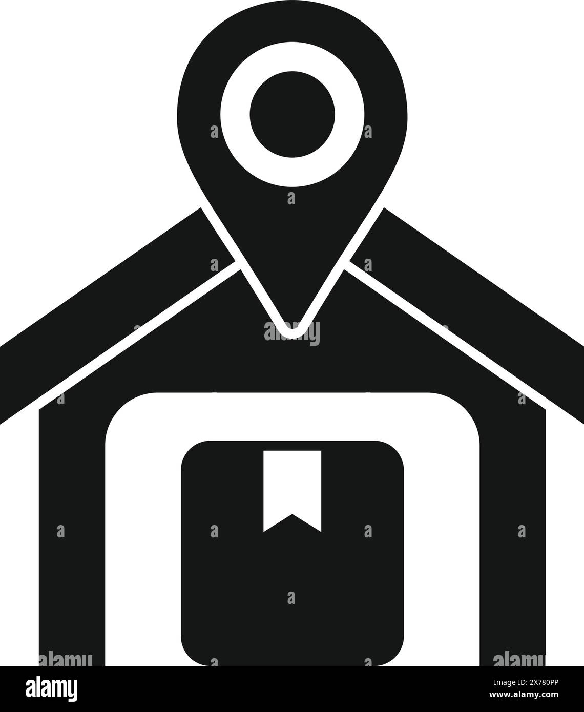 Minimalistic flat design home location icon graphic with vector ...