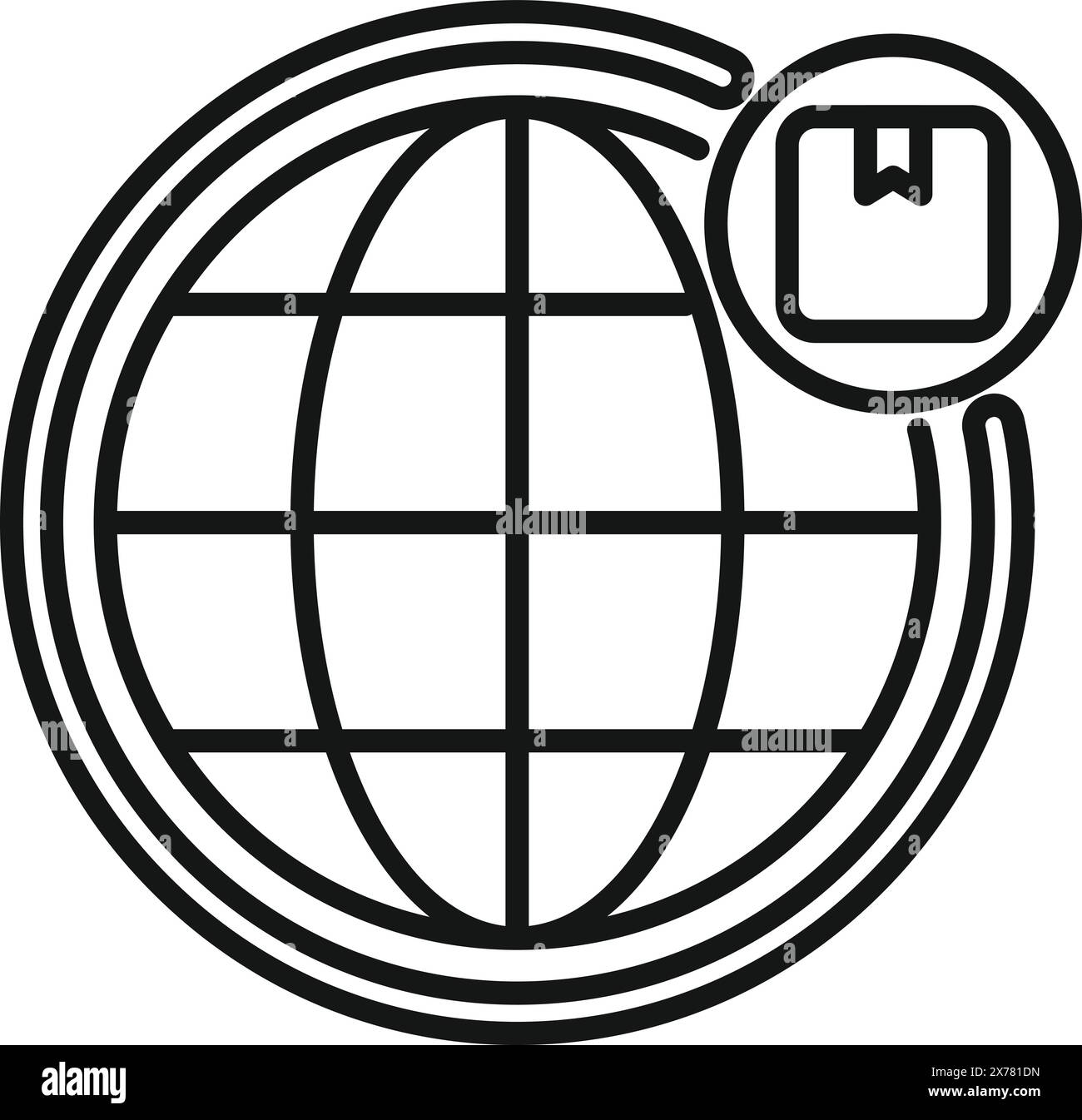 Simplistic worldwide delivery logo concept with a black and white ...