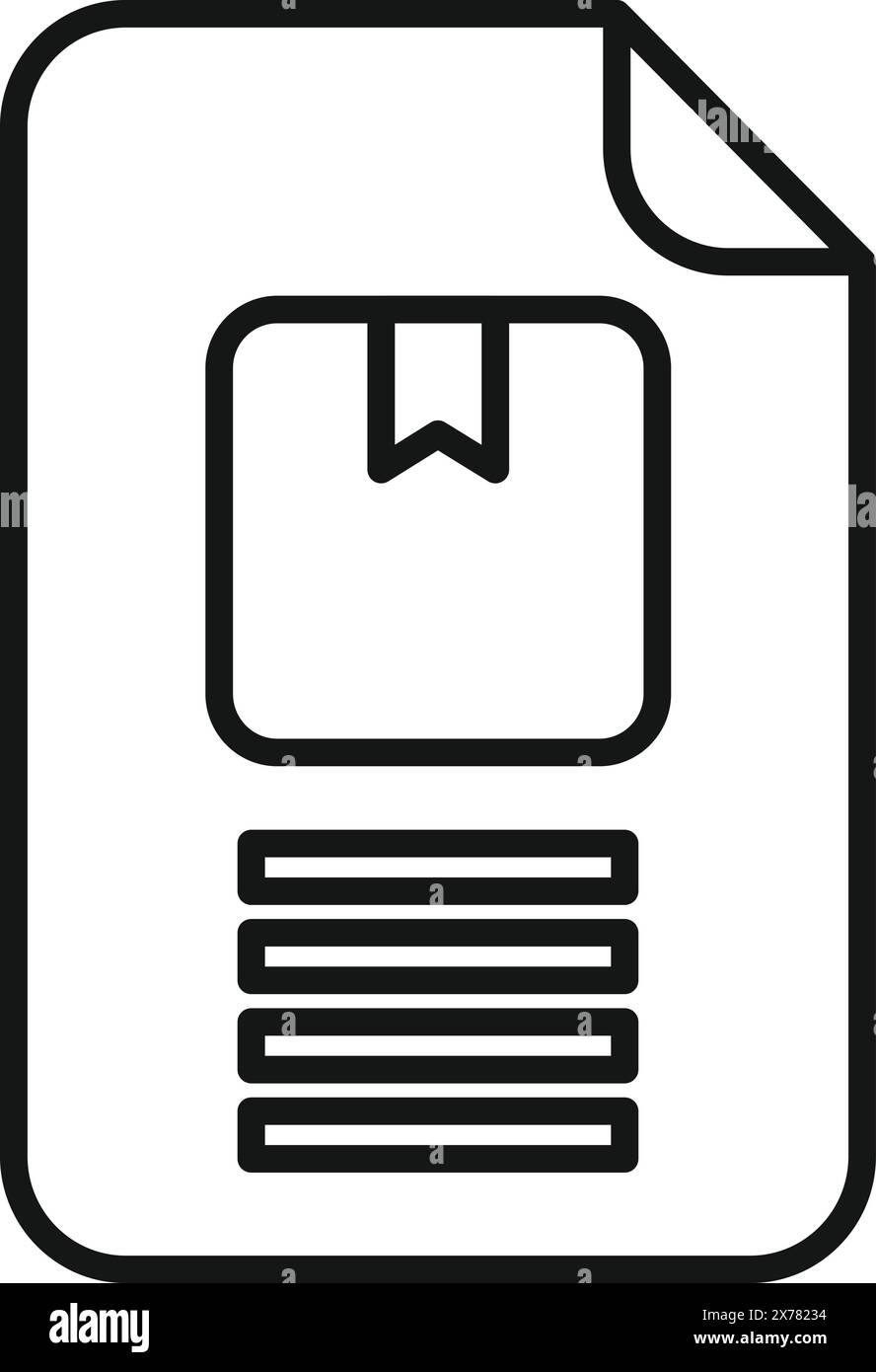 Vector illustration of a delivery package icon in a simple line art ...