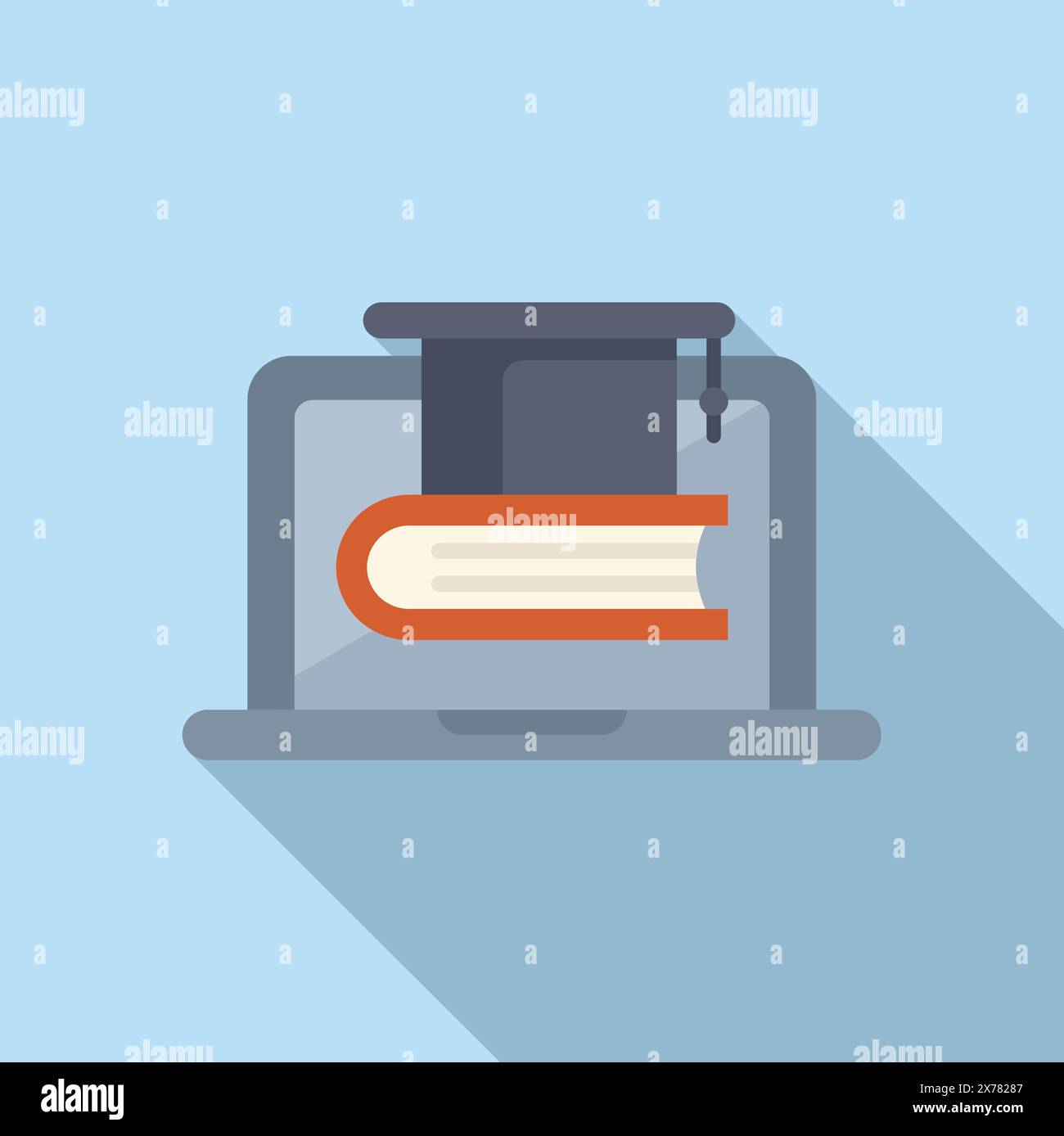 Online education concept illustration with digital degree, virtual ...