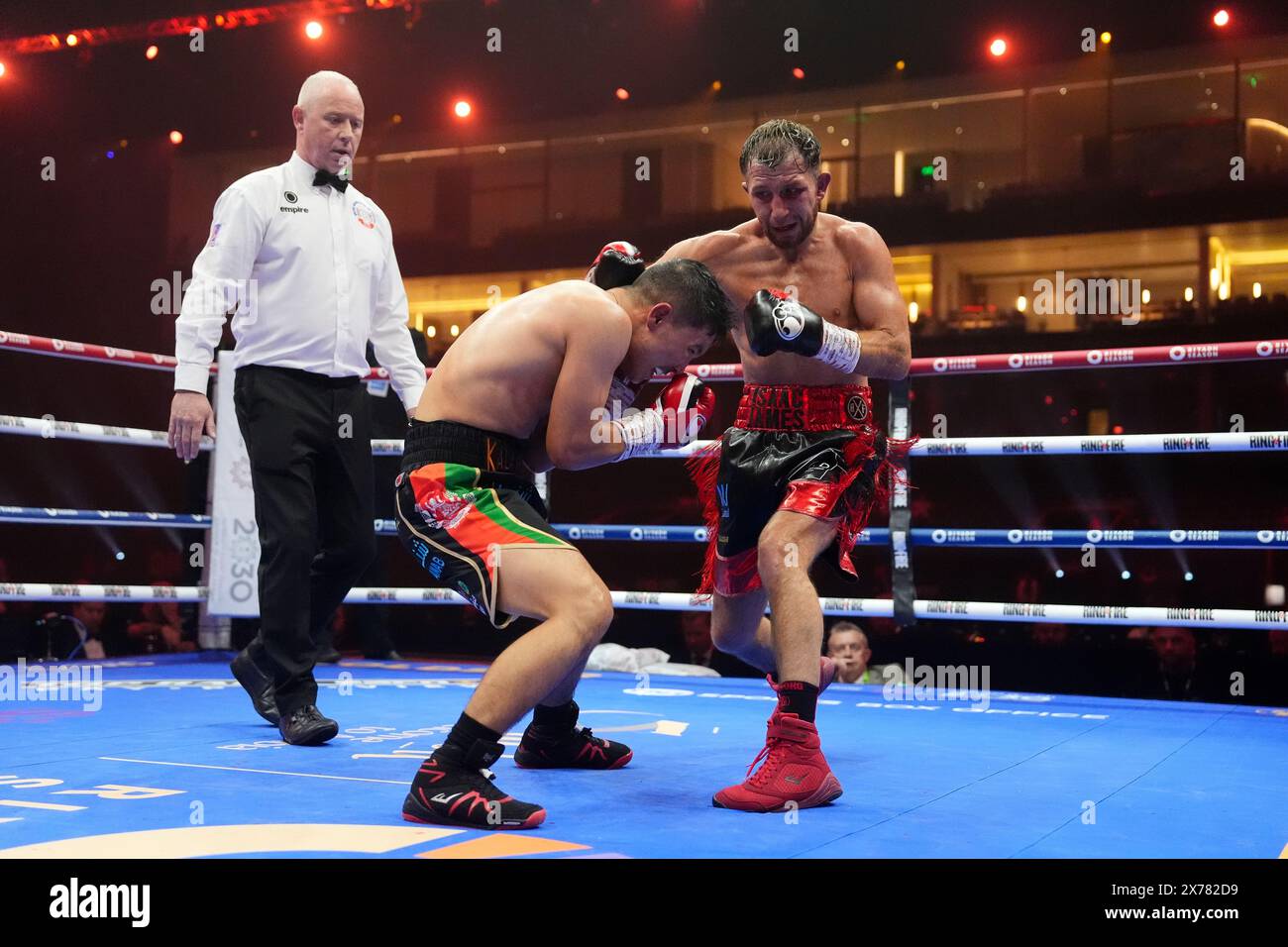 Isaac Lowe (right) in action against Hasibullah Ahmadi in their ...