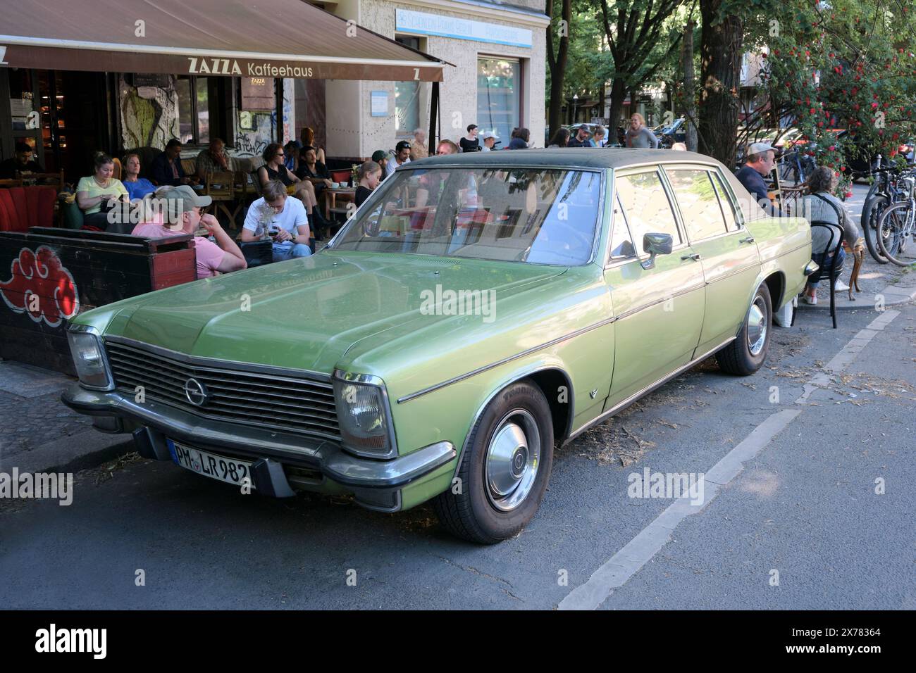 Berlin, Germany. May 13, 2024, historic Opel Diplomat in green metallic ...