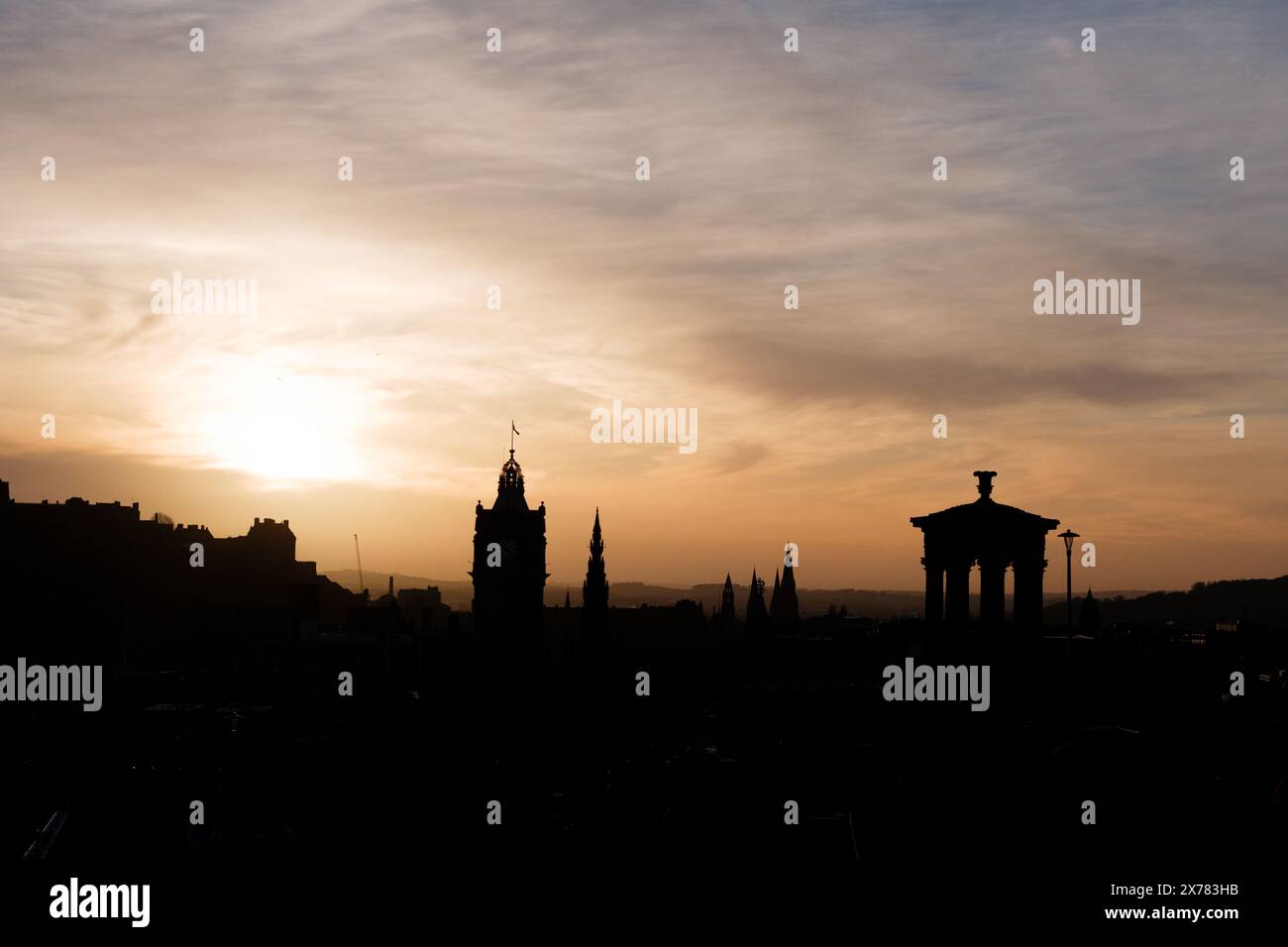 Edinburgh Scotland: 13th Feb 2024: Carlton Hill lookout point at sunset ...