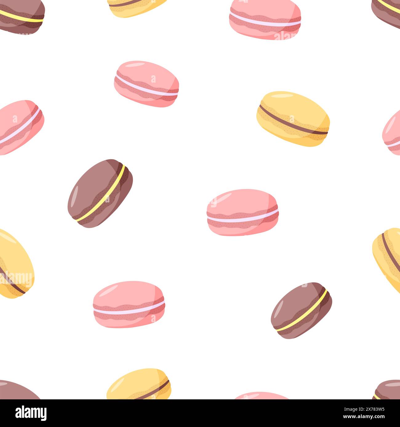 Seamless pattern with colorful macaroon cookies. Vector background ...
