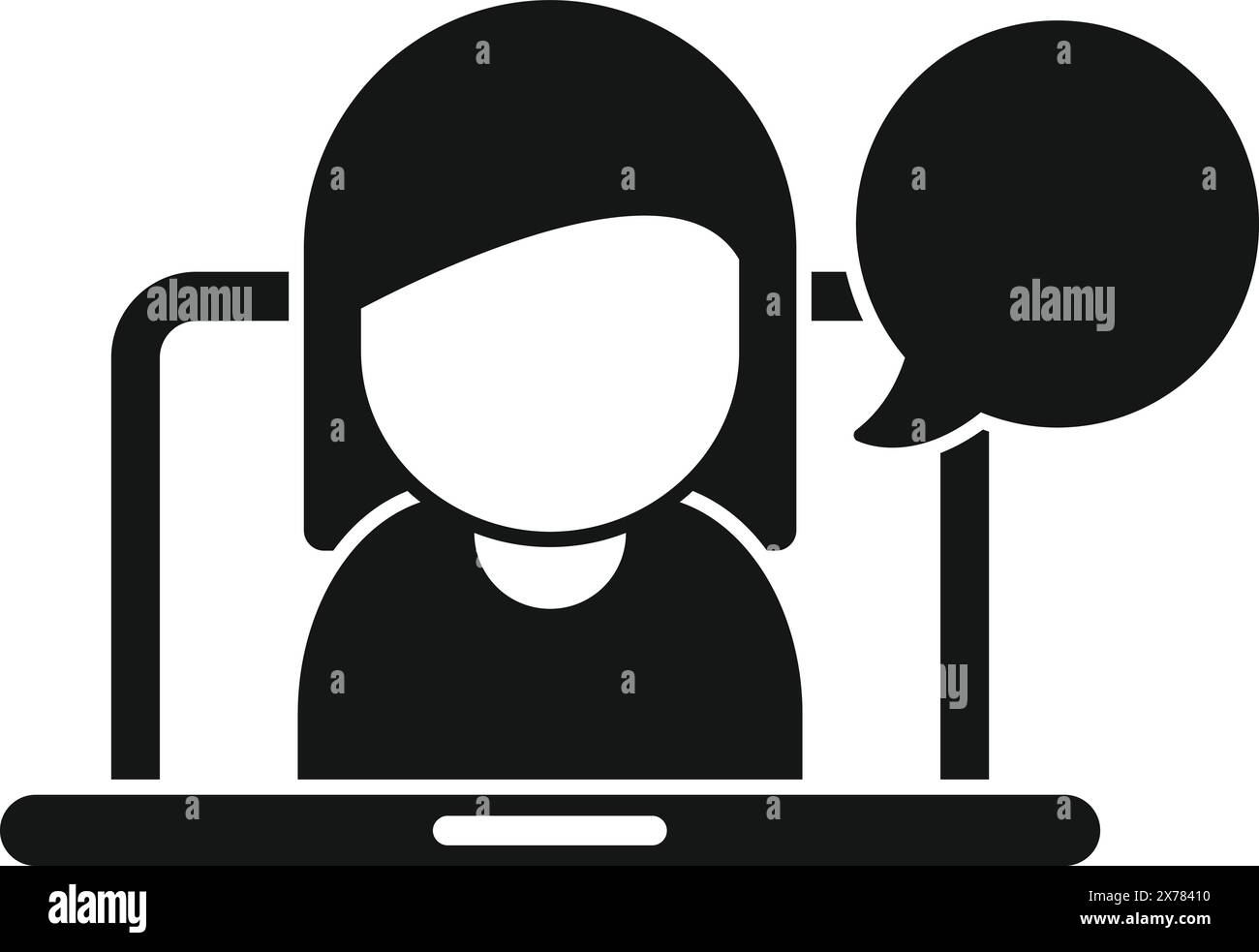 Online customer support icon in flat design for computer helpdesk ...