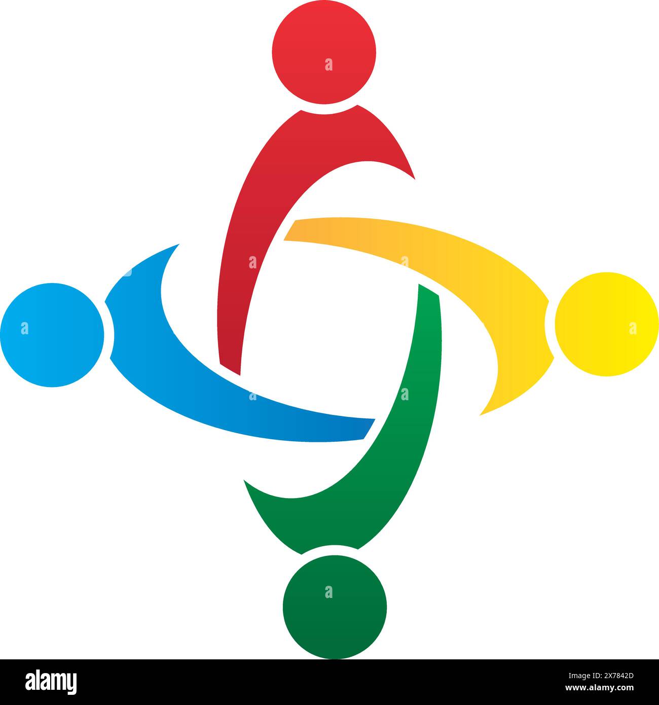 Colorful interconnected figures representing teamwork amd community ...