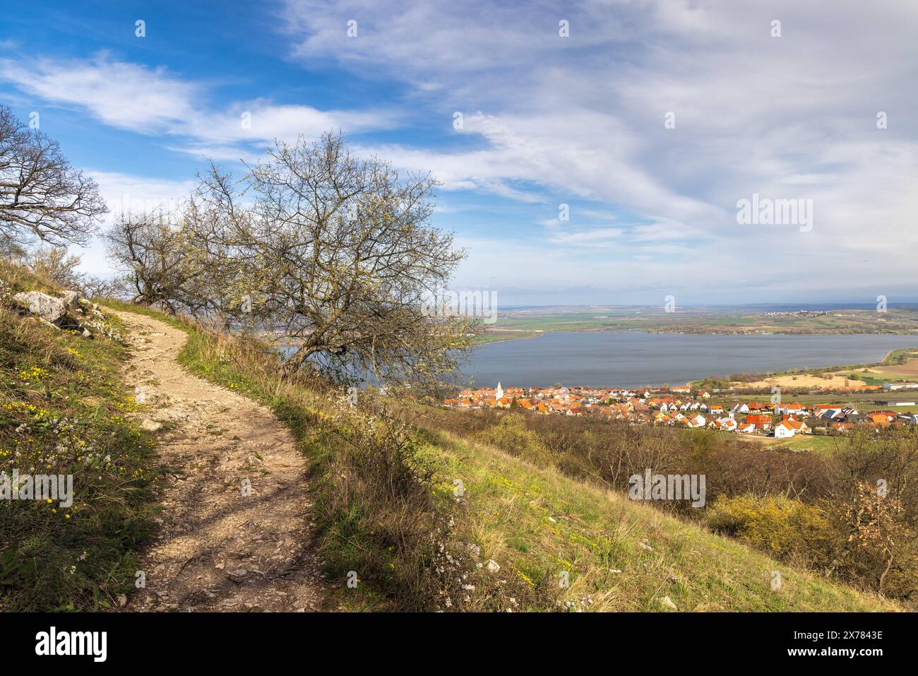 Trail to The Devicky castle on The Palava mountain above the Pavlov ...