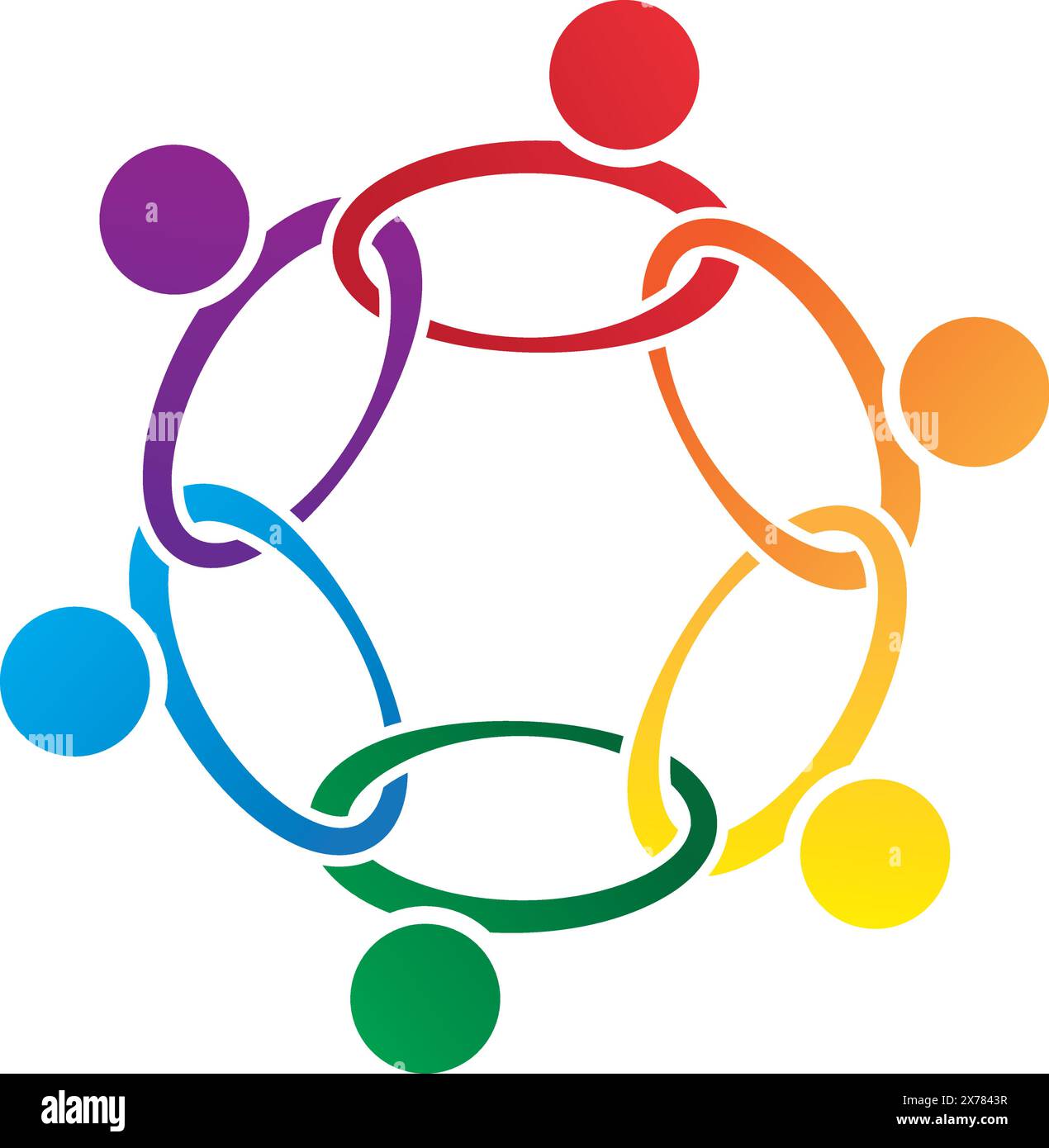 Rainbow Colored Chains Ring Shaped As Humans Forming A Unity Symbol Stock Vector Image And Art Alamy