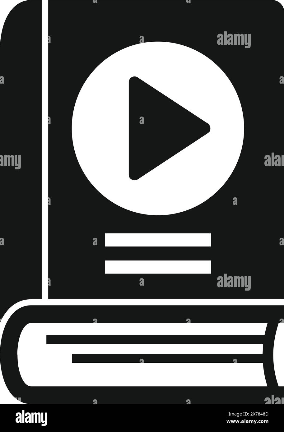 Vector graphic design of black and simple audio book concept icon for ...