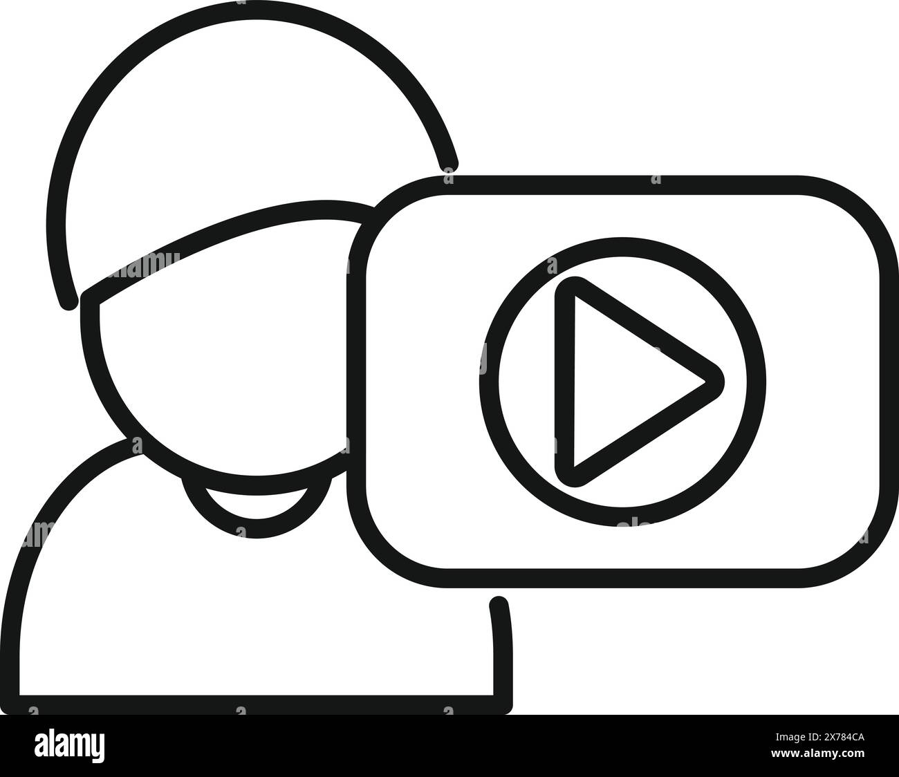 Modern, simple, and minimalistic video blogger icon in flat design ...
