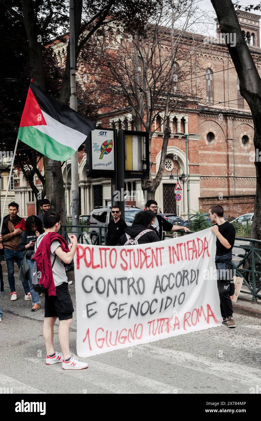 Turin, Italy. 18th May 2024. Students from the University and ...