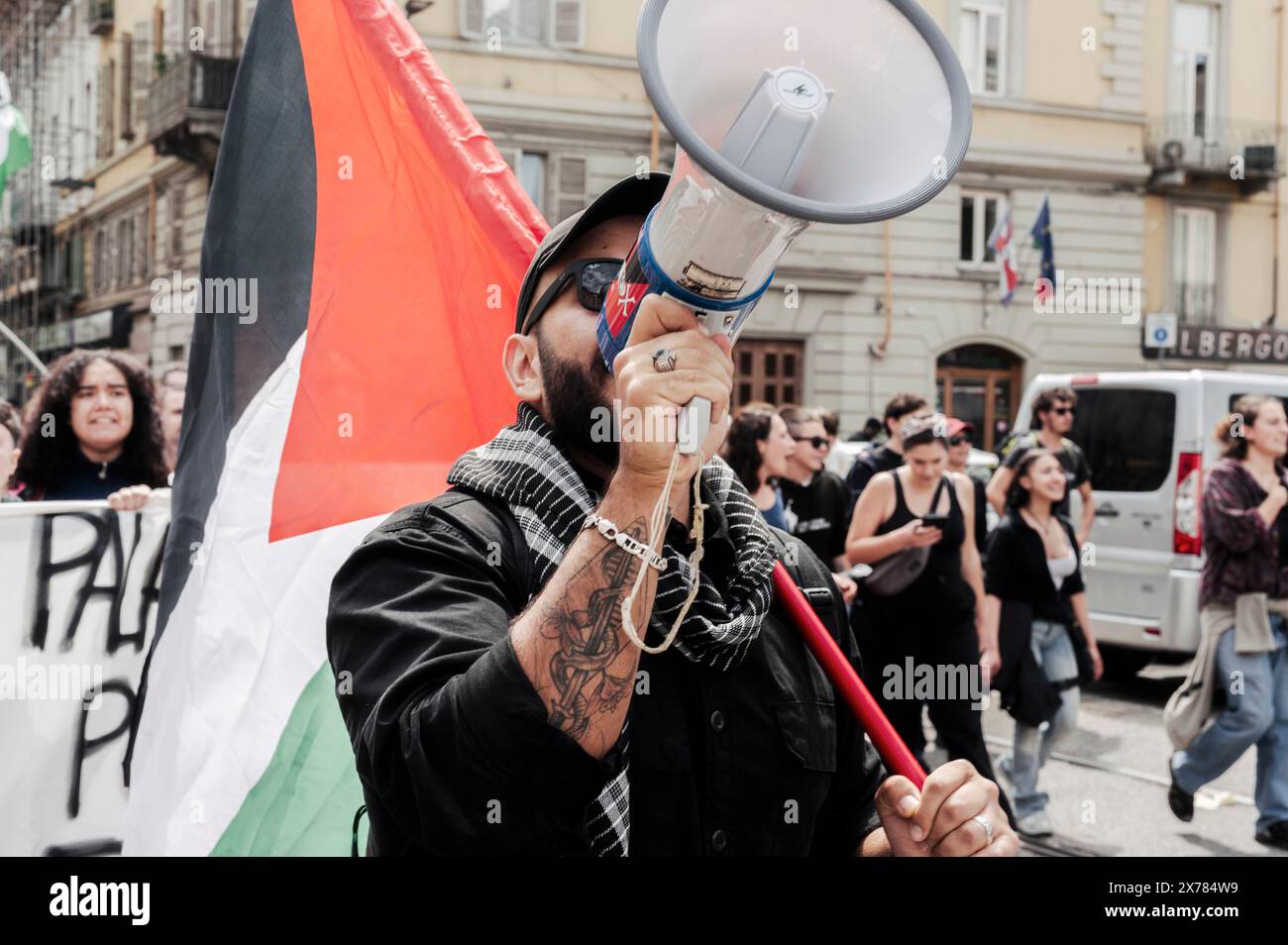 Turin, Italy. 18th May 2024. Students from the University and ...