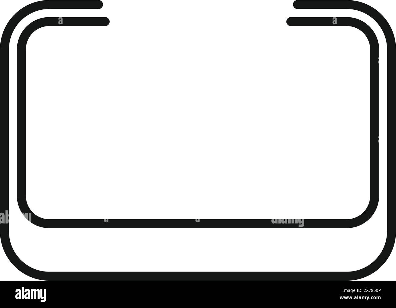 Simple and elegant black line art frame isolated on a pure white ...