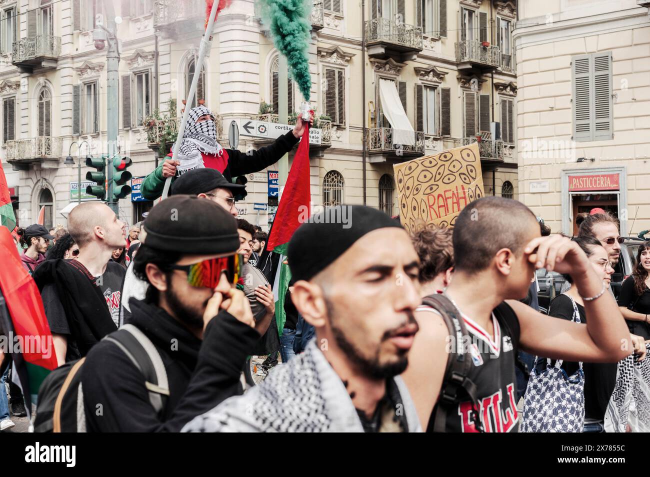 Turin, Italy. 18th May 2024. Students from the University and ...