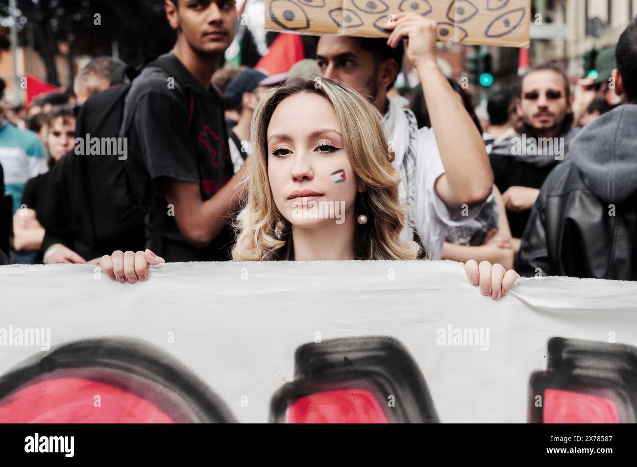 Turin, Italy. 18th May 2024. Students from the University and ...
