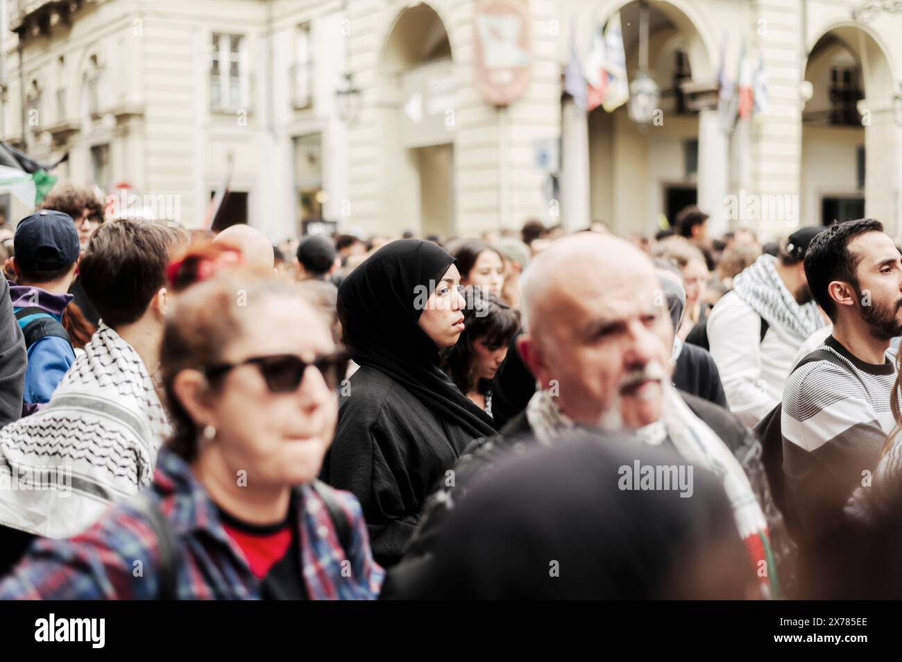Turin, Italy. 18th May 2024. Students from the University and ...