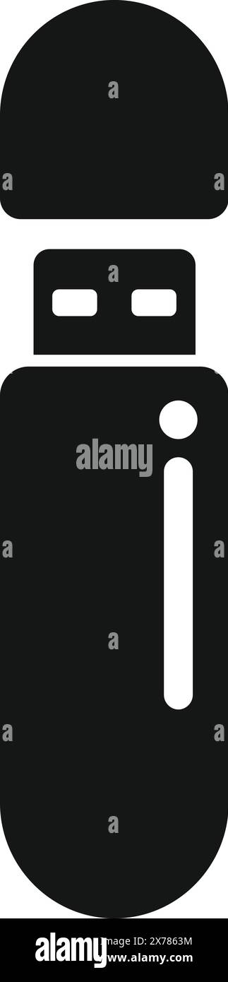 Usb Flash Drive Icon Vector Illustration Isolated On White Background Simple Black And White