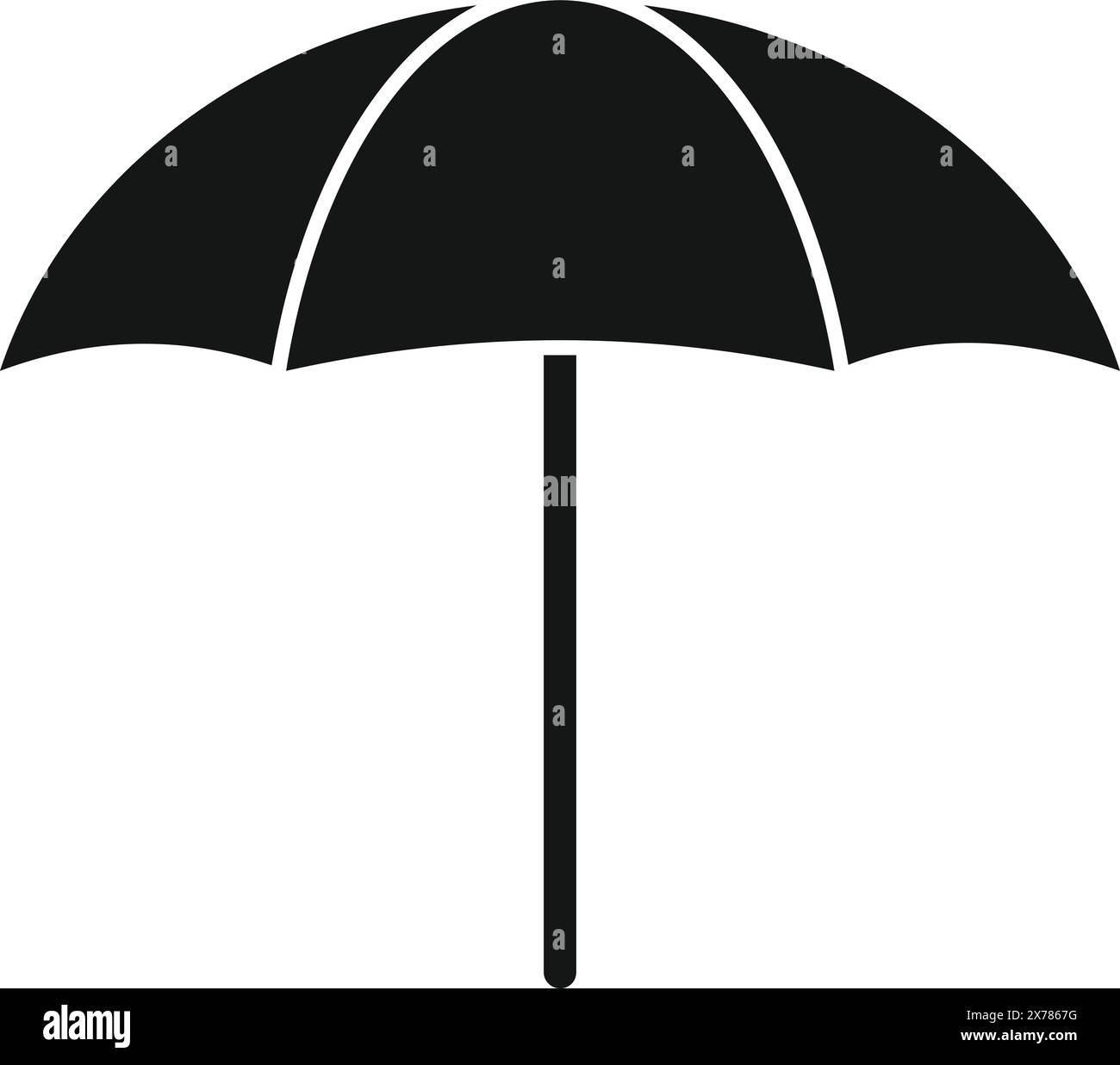 Graphic illustration of a simple umbrella silhouette on a white ...