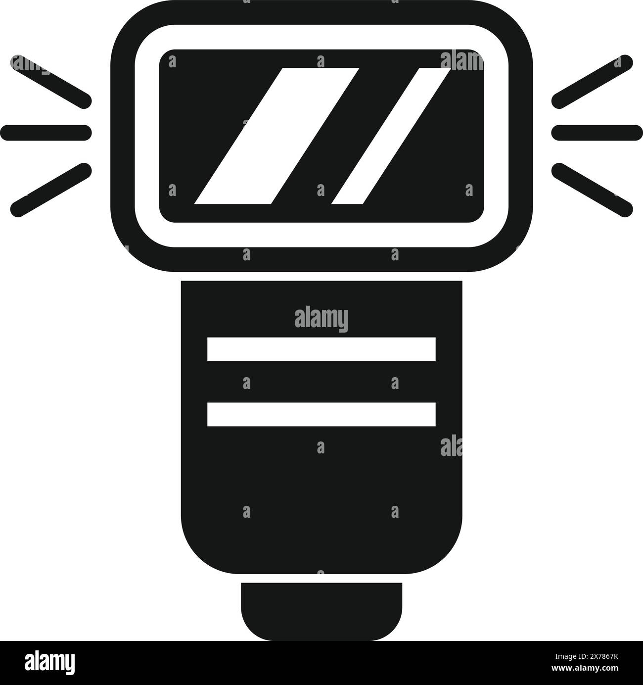 Professional camera flash icon for photography equipment and gear ...