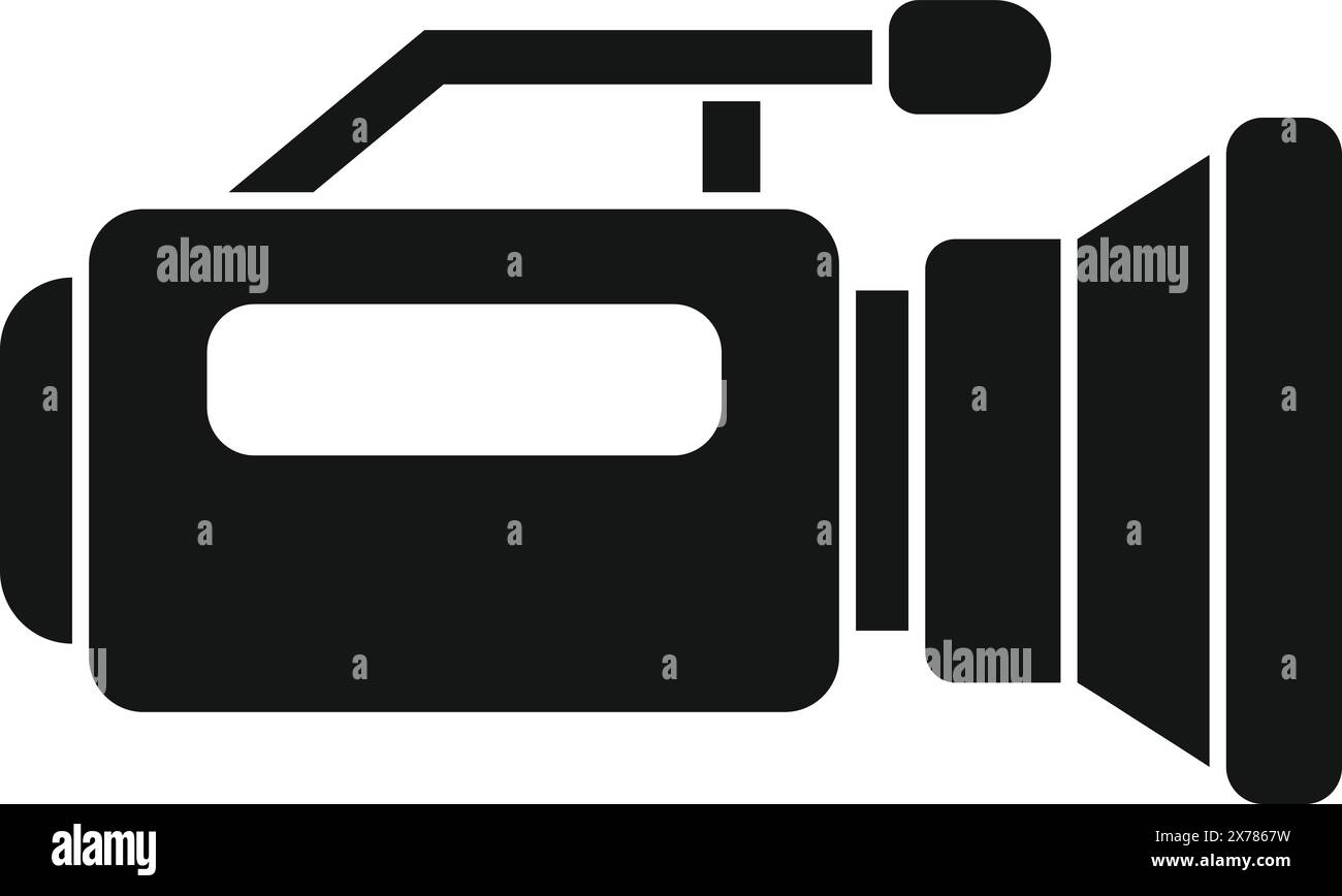 Professional video camera icon for media, equipment, filming, and ...