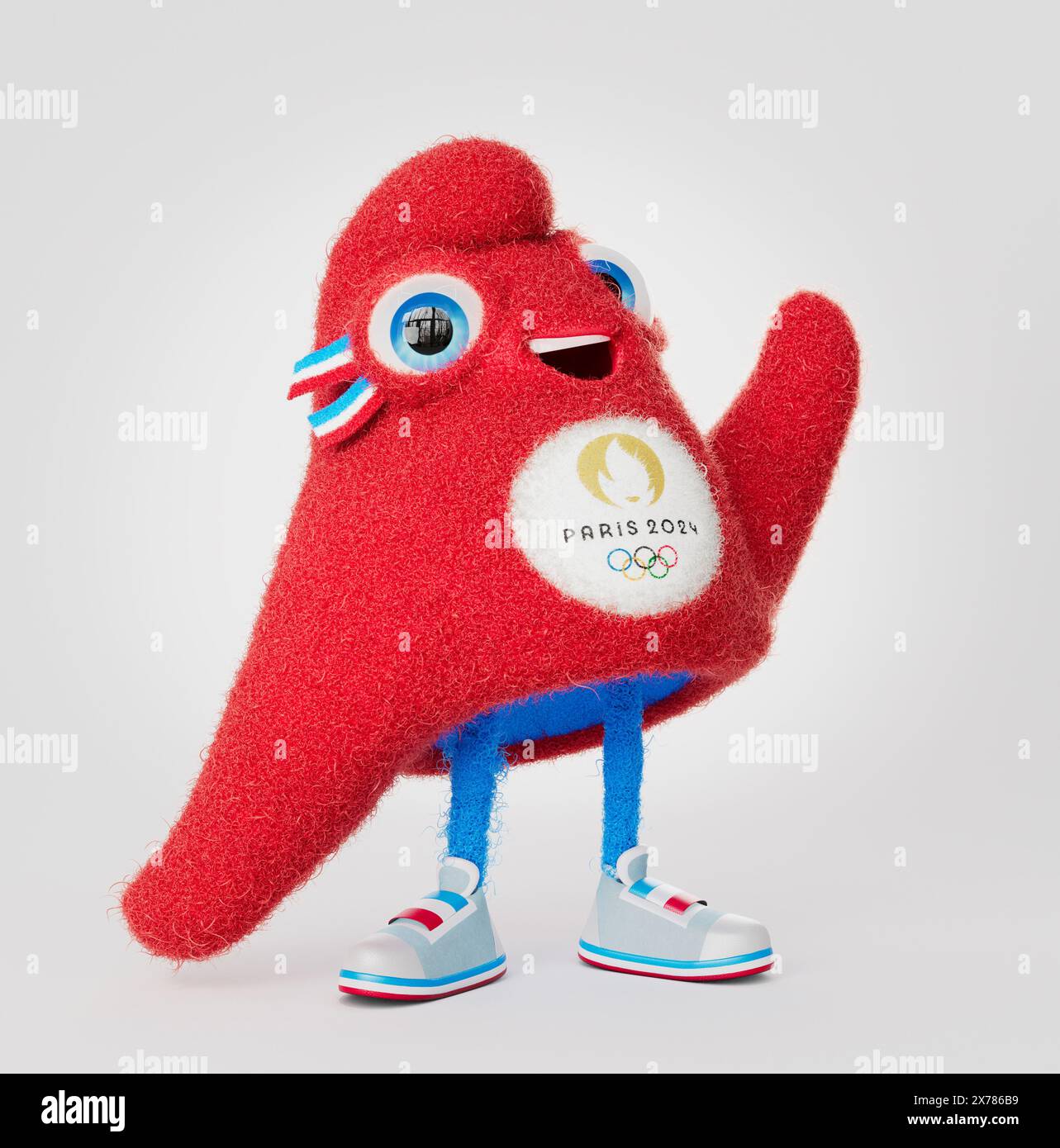 3D rendering of "The Phryges," the Paris Olympics mascot. These ...