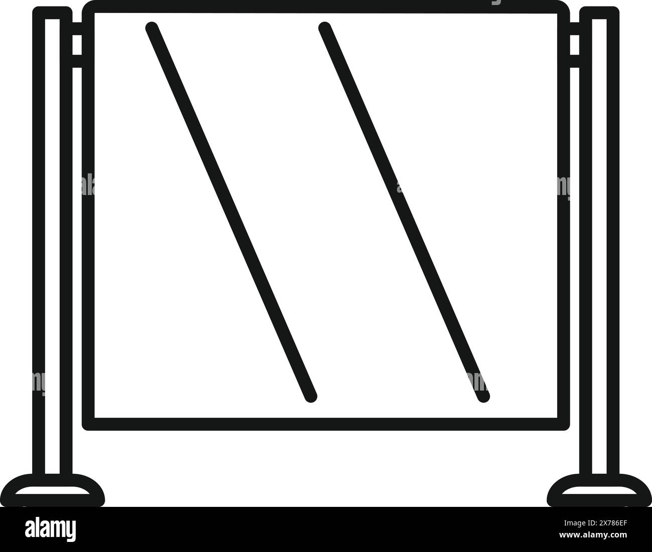 Simplistic line drawing of a standalone whiteboard or sign for custom ...
