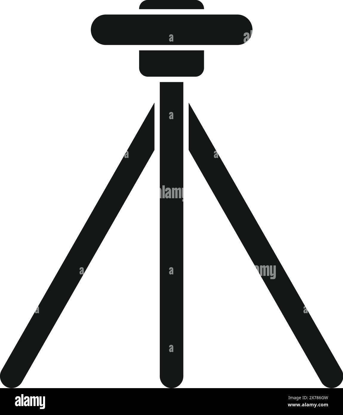 Vector illustration of a simple black tripod icon isolated on a white background Stock Vector ...