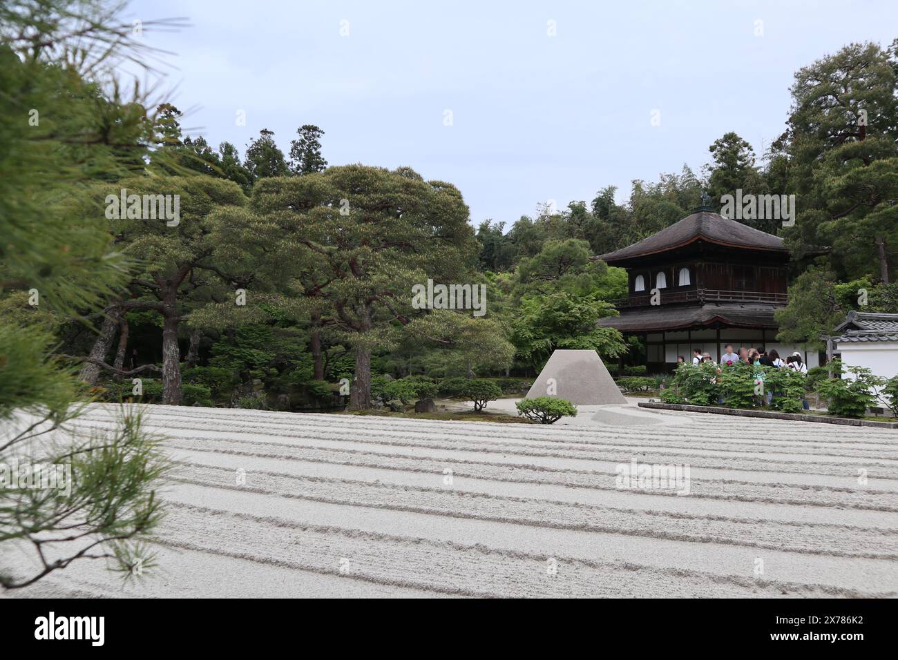 Japanese stone garden in Ginkakuji Temple in Kyoto, Japan Stock Photo ...