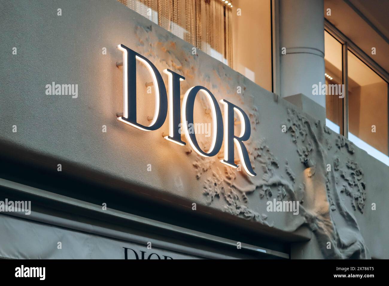 Cannes, France - August 3, 2023 : Sign board of the Dior boutique in ...
