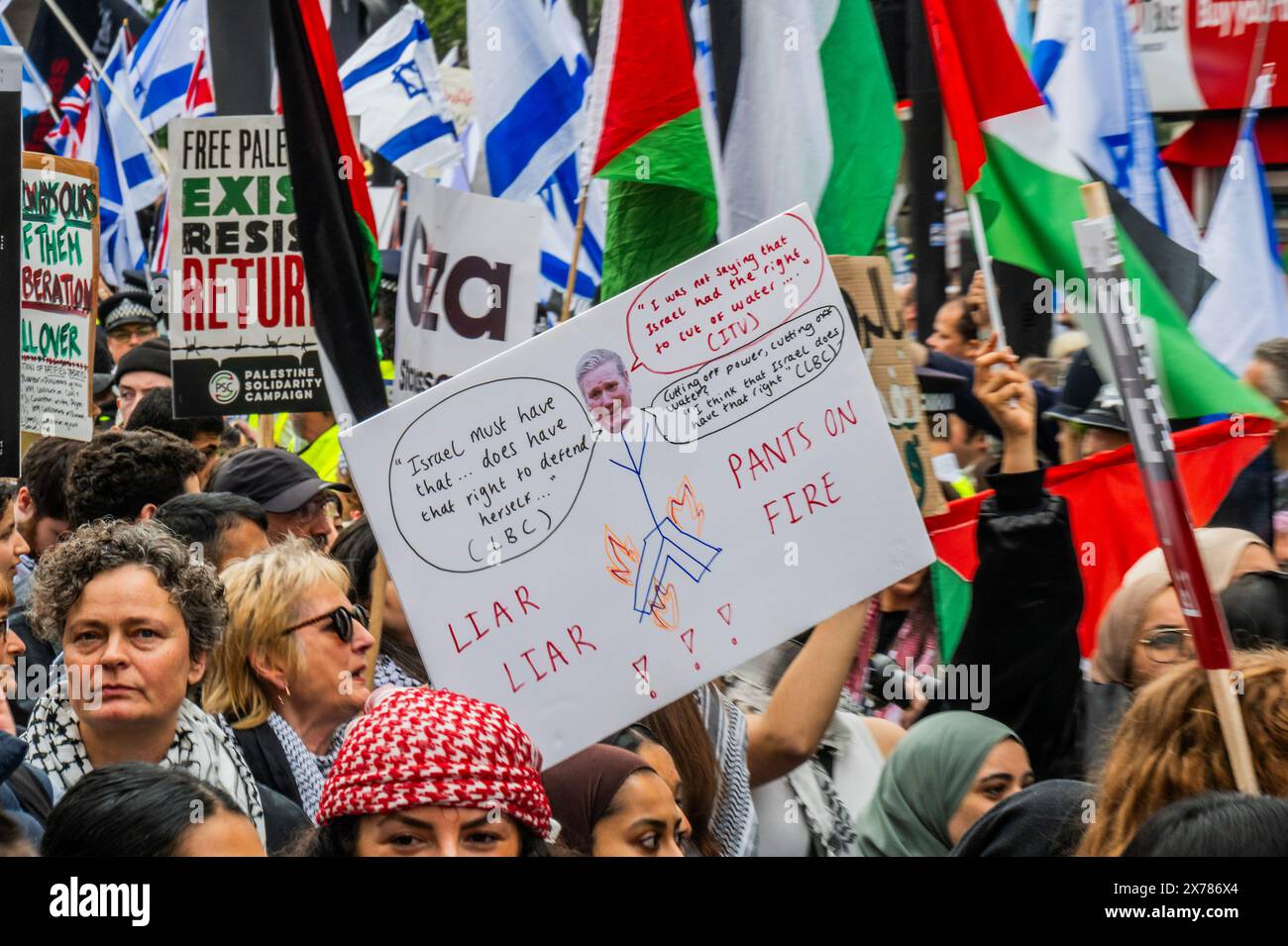 London, UK. 18 May 2024. Keir Starmer continues to anger the crowd ...