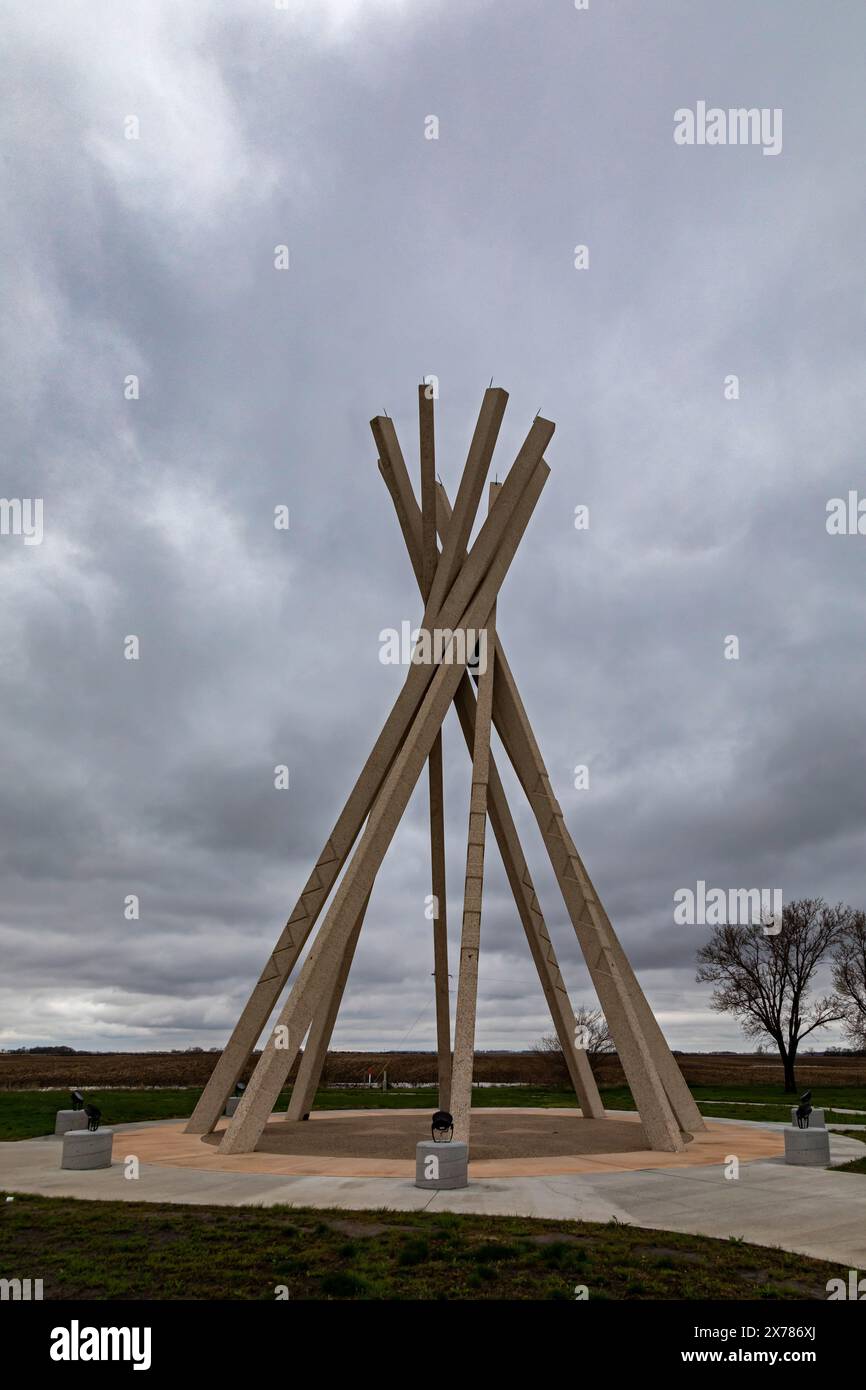 Salem, South Dakota - A concrete tepee sculpture at a rest area on ...
