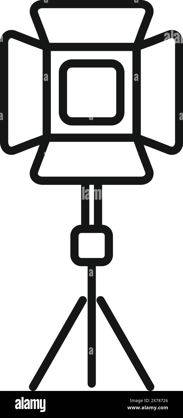 Detailed vector illustration of studio lighting equipment icon for ...