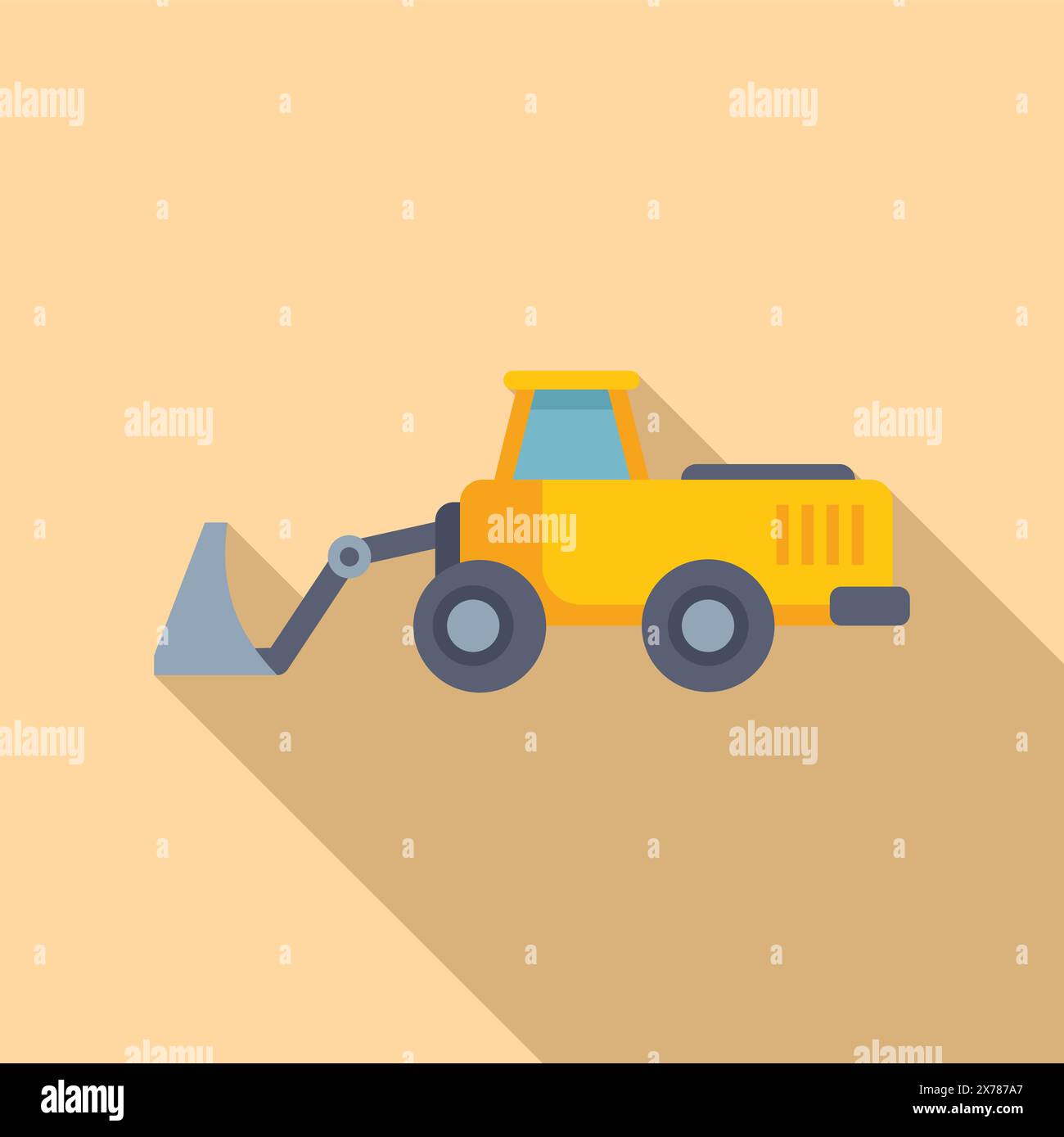 Vector graphic of a stylized backhoe loader on a plain background ...