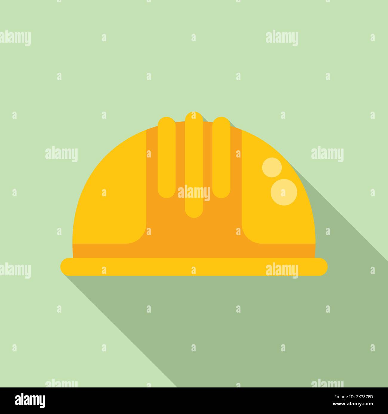 Flat design vector illustration of a yellow hard hat, a symbol of ...