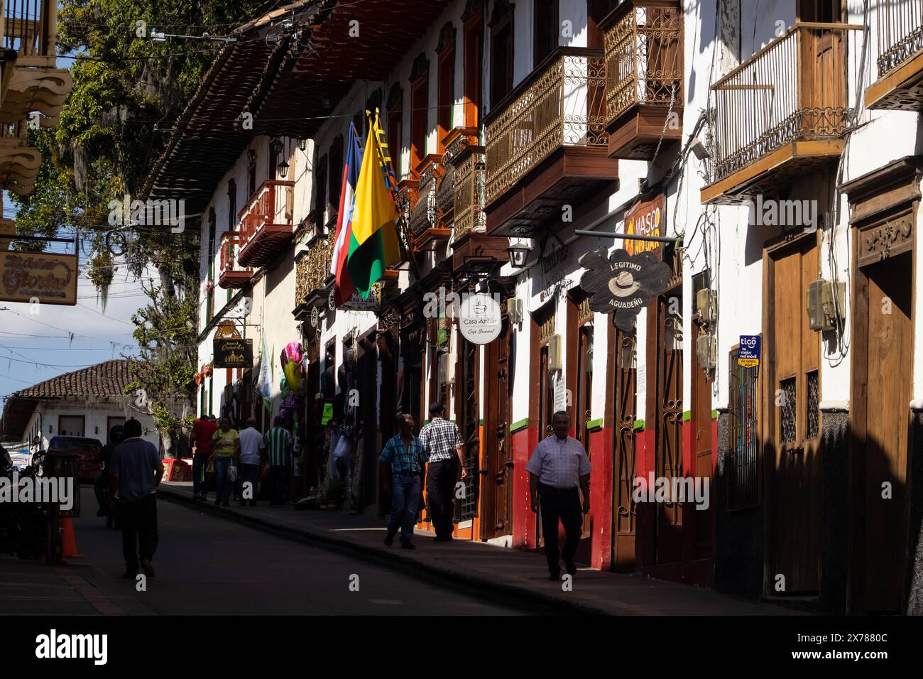 SALAMINA, COLOMBIA - JANUARY 14, 2024: Beautiful streets at the ...