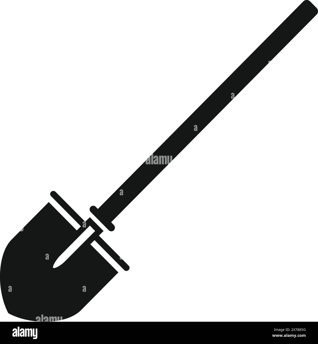 Simple and graphic shovel silhouette icon on white background, perfect ...