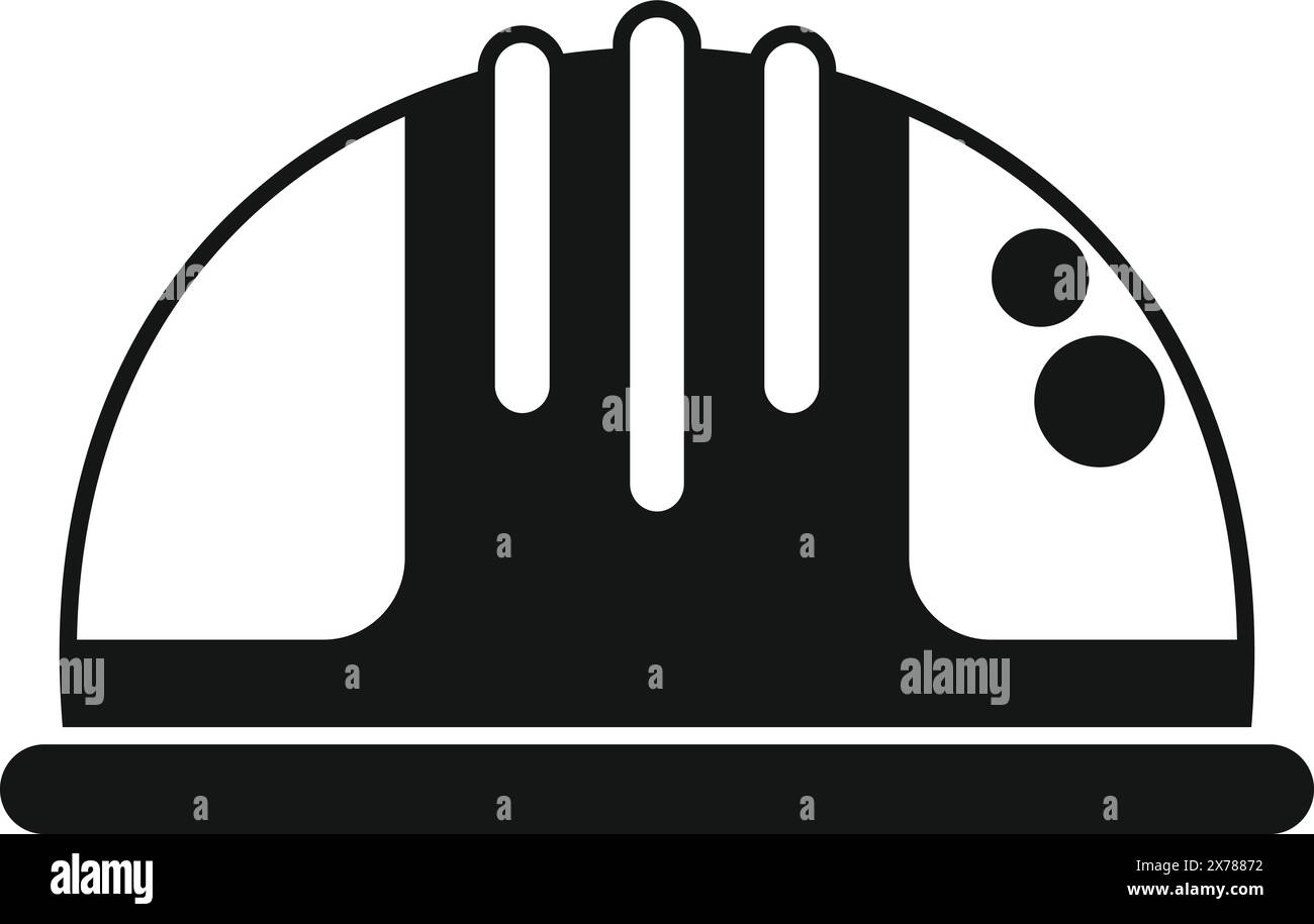 Vector illustration of a safety helmet in a simple black and white ...