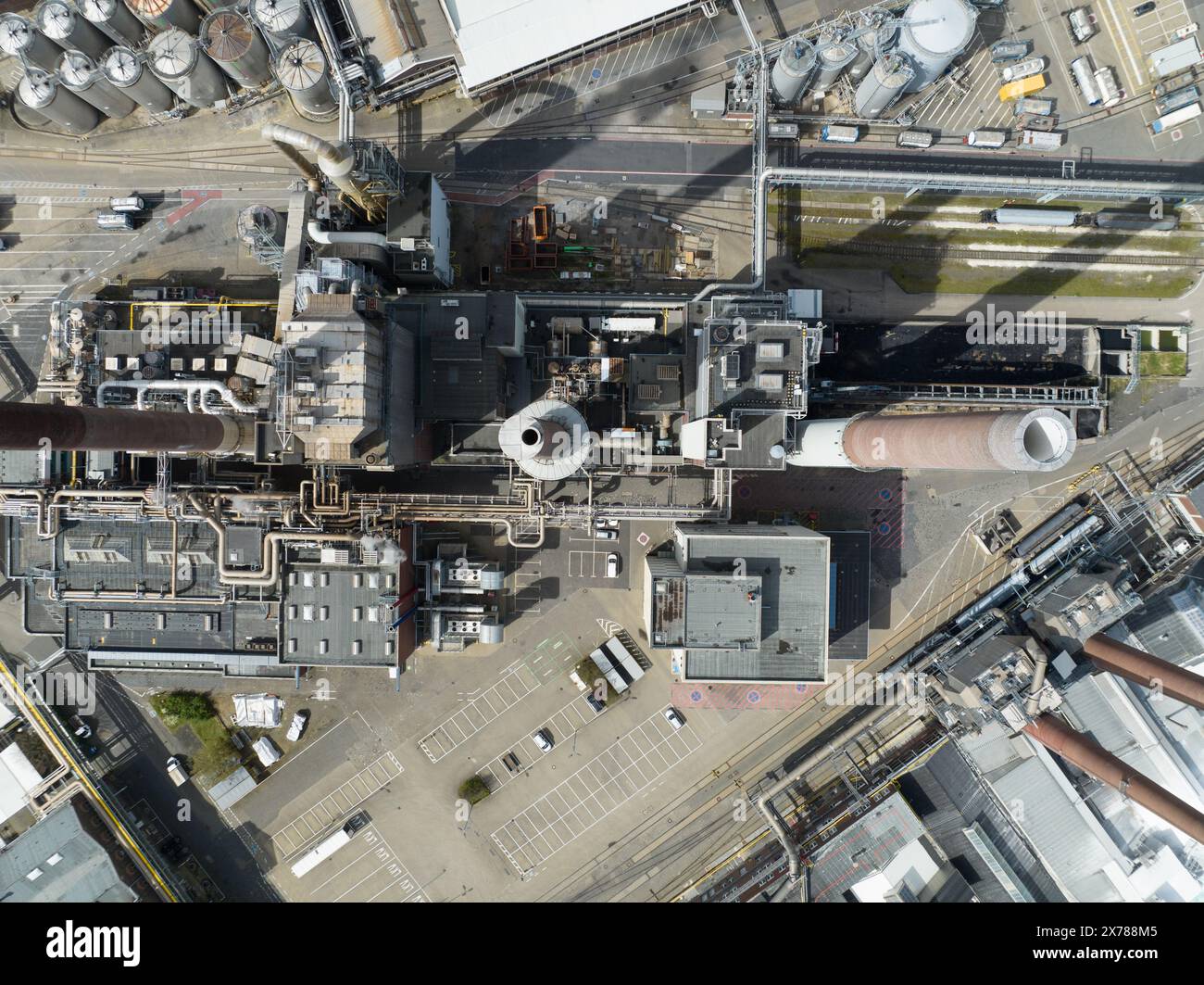 Aerial birds eye Drone Views of a German Multinational Company's ...