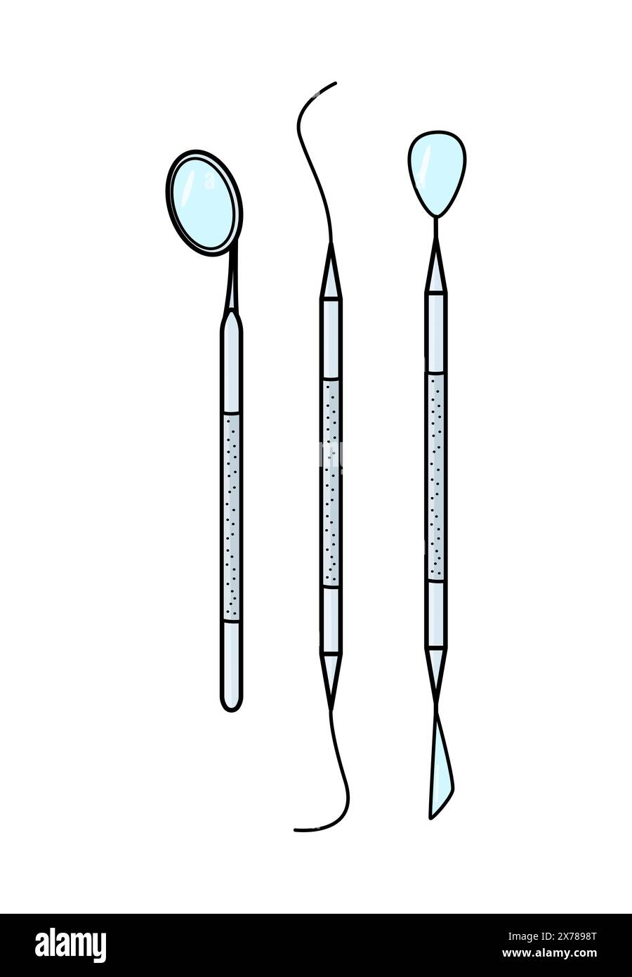 Dentist tools icons doodle. Vector illustration of elements of ...