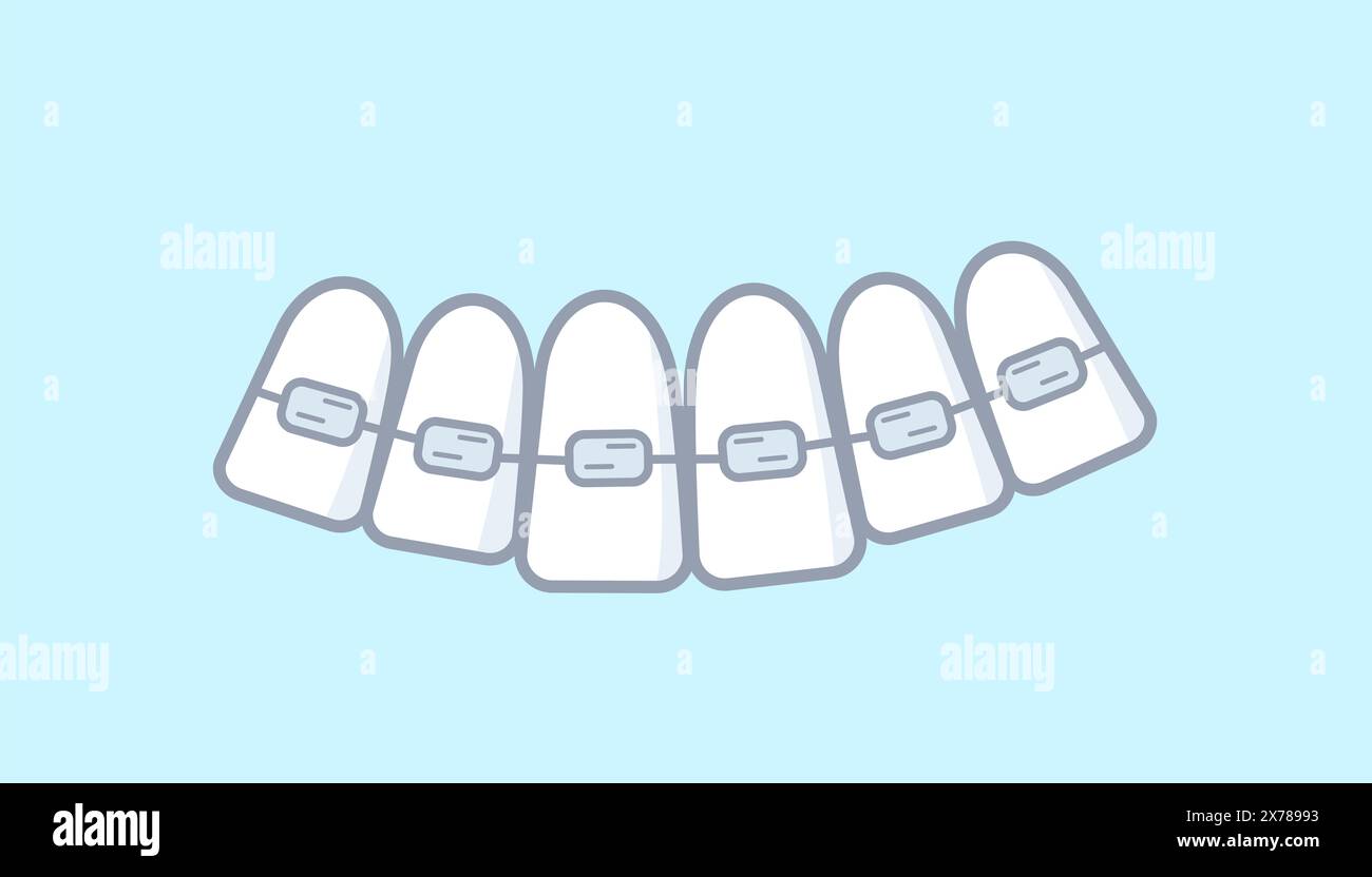 Dental braces doodle icon. Vector illustration of dental care ...