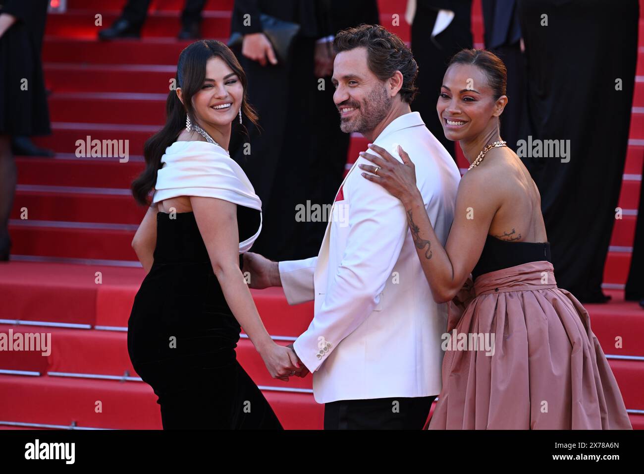 Selena Gomez, Edgar Ramirez and Zoe Saldana attend the Emilia Perez ...