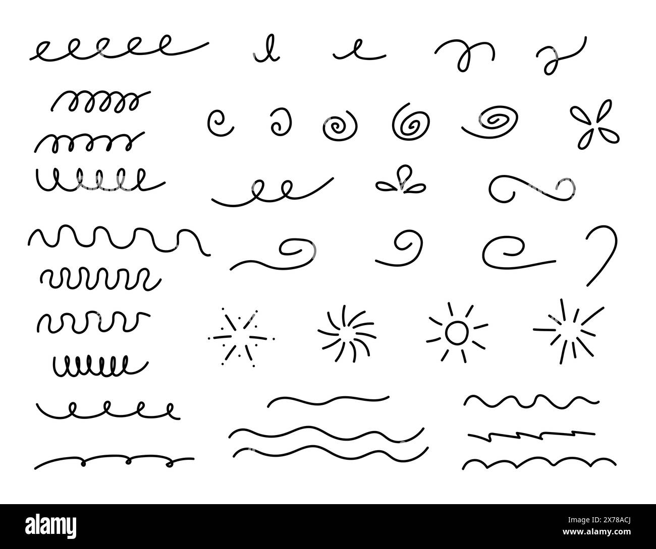 Abstract lines and other doodle elements are hand drawn for conceptual ...