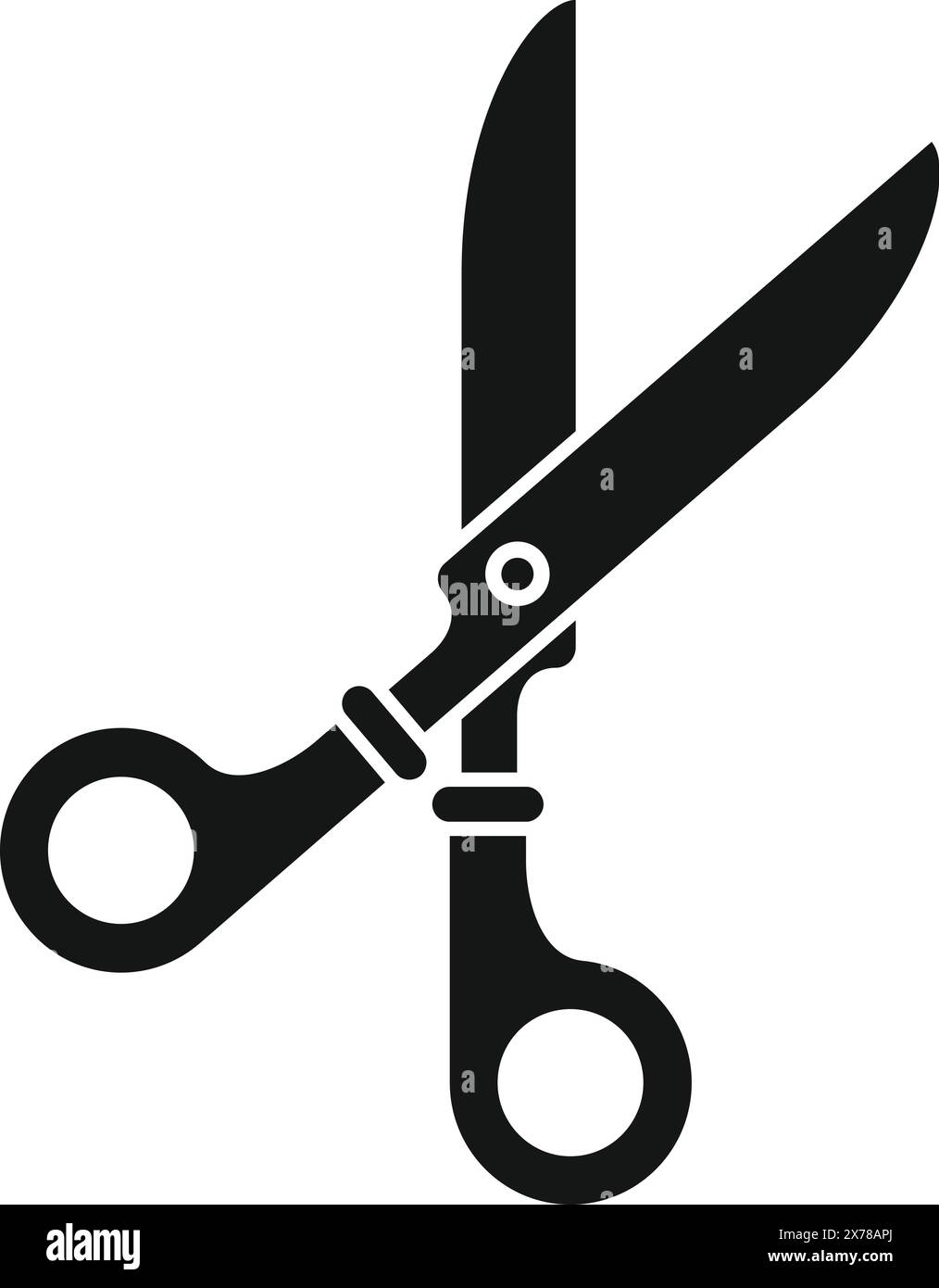 Vector illustration of a black silhouette of tailor scissors isolated ...