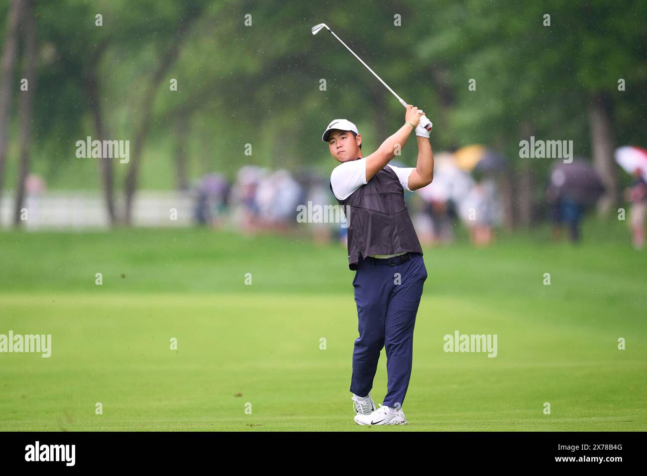 Kim Joo-hyung of South Korea in action during Round 2 of the 2024 PGA ...