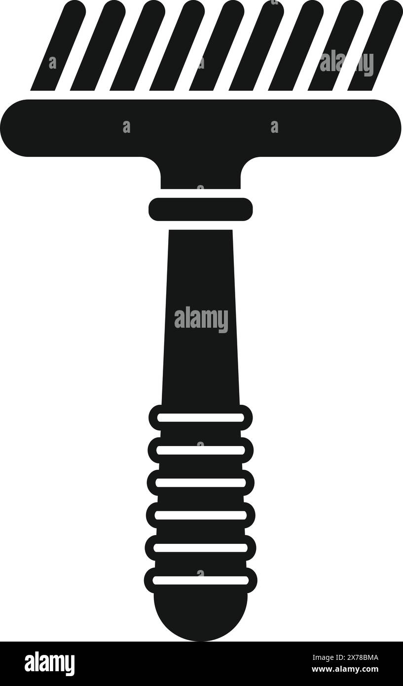 Vector illustration of a garden rake silhouette, perfect for ...