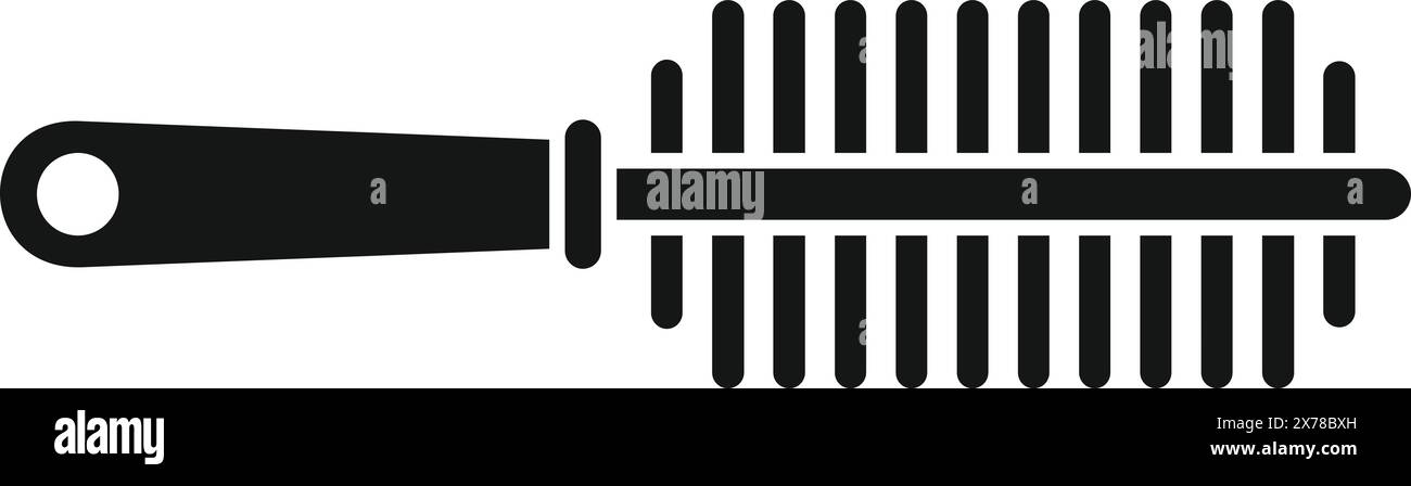 Vector illustration of a simple hair comb silhouette on a white ...