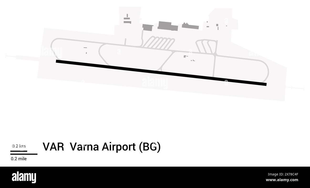 Map of Varna Airport (Bulgaria). IATA-code: VAR. Airport diagram with ...