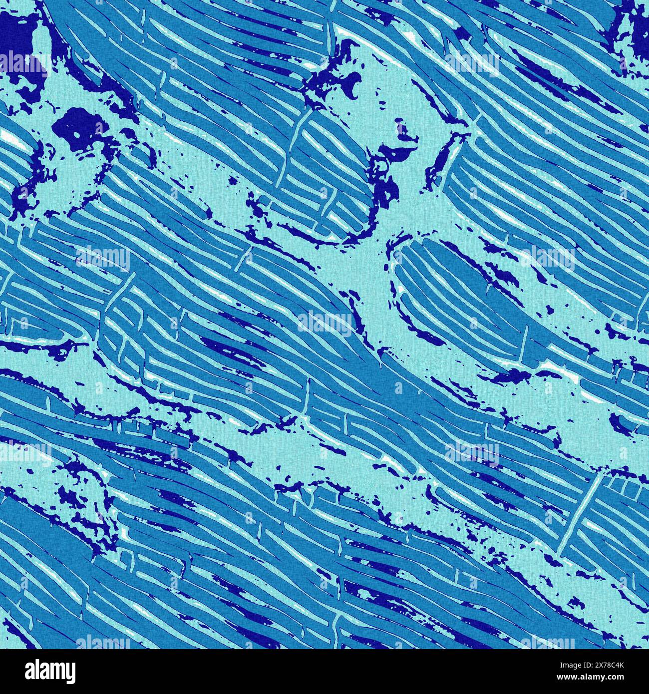 Summer blue dyed wave water pattern with broken linear stripe effect ...