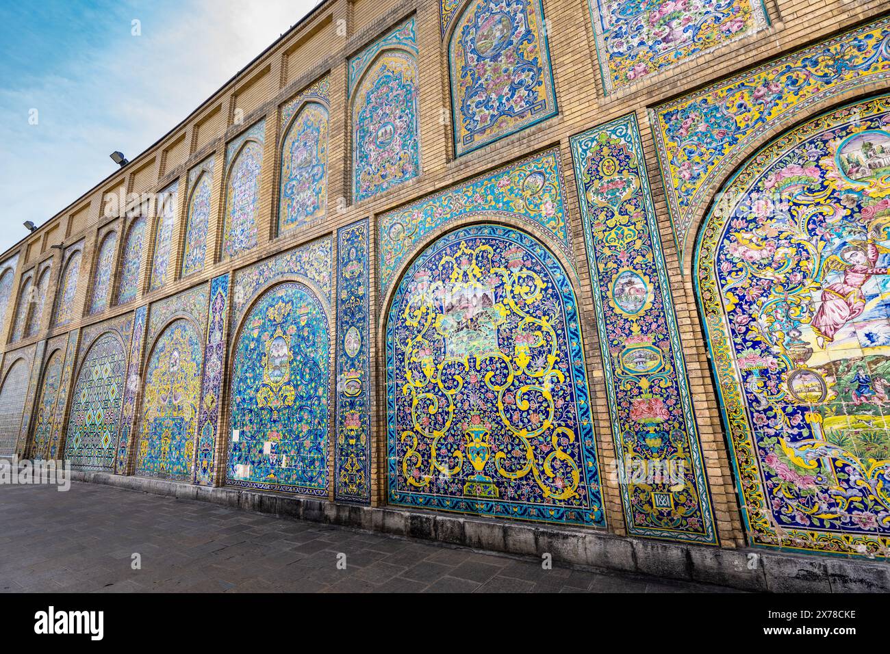 Detailed view of traditional Persian tiles showcasing floral patterns ...