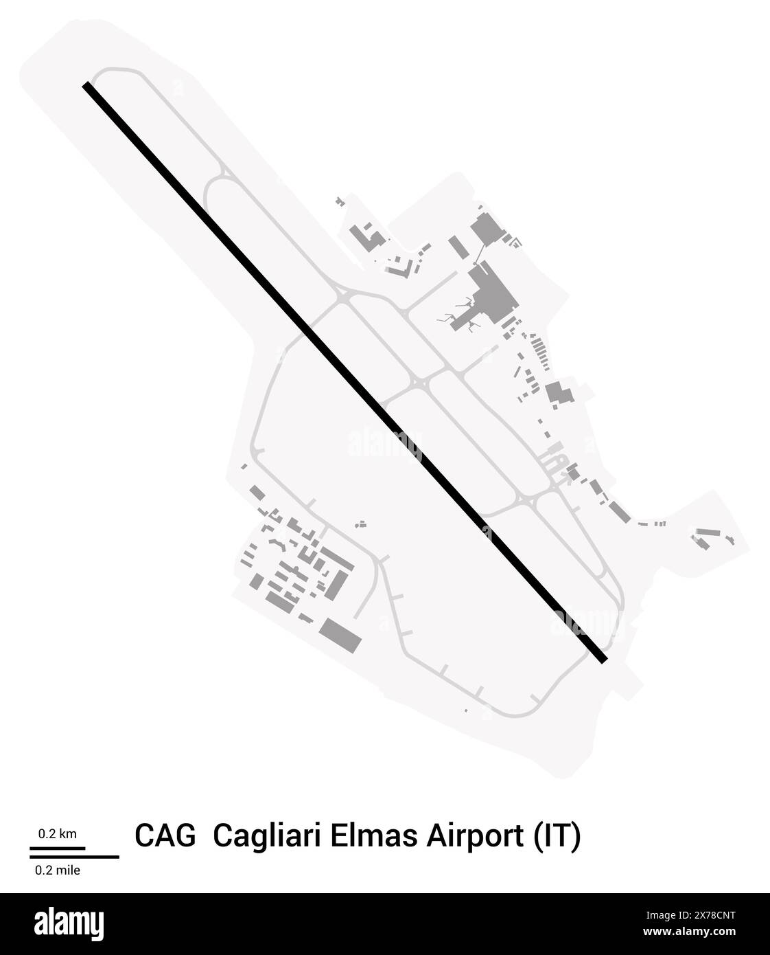 Map of Cagliari Elmas Airport (Italy). IATA-code: CAG. Airport diagram ...